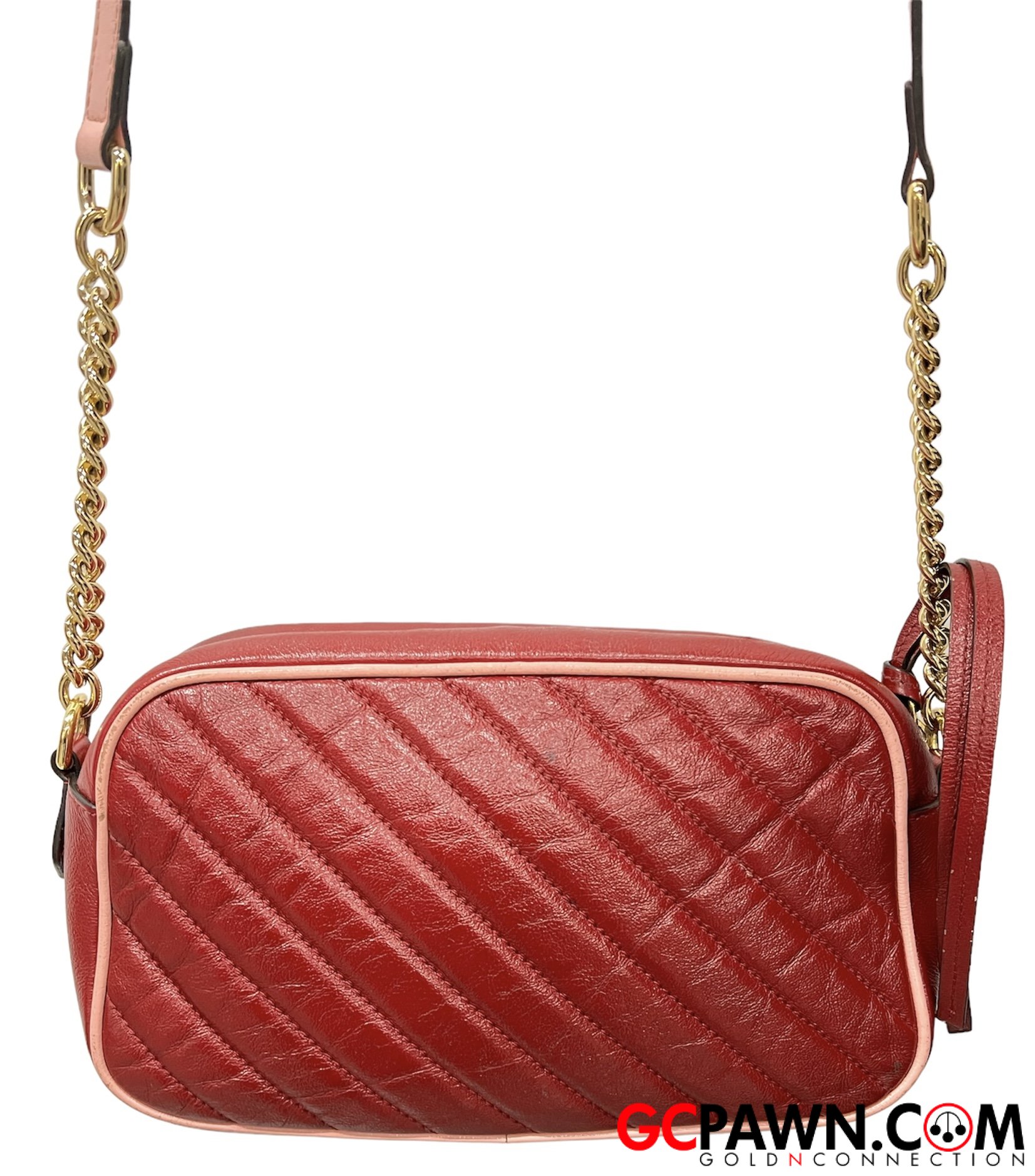 GUCCI MATELASSE ENAMEL GG MARMONT CHAI CROSSBODY BAG | Property Room