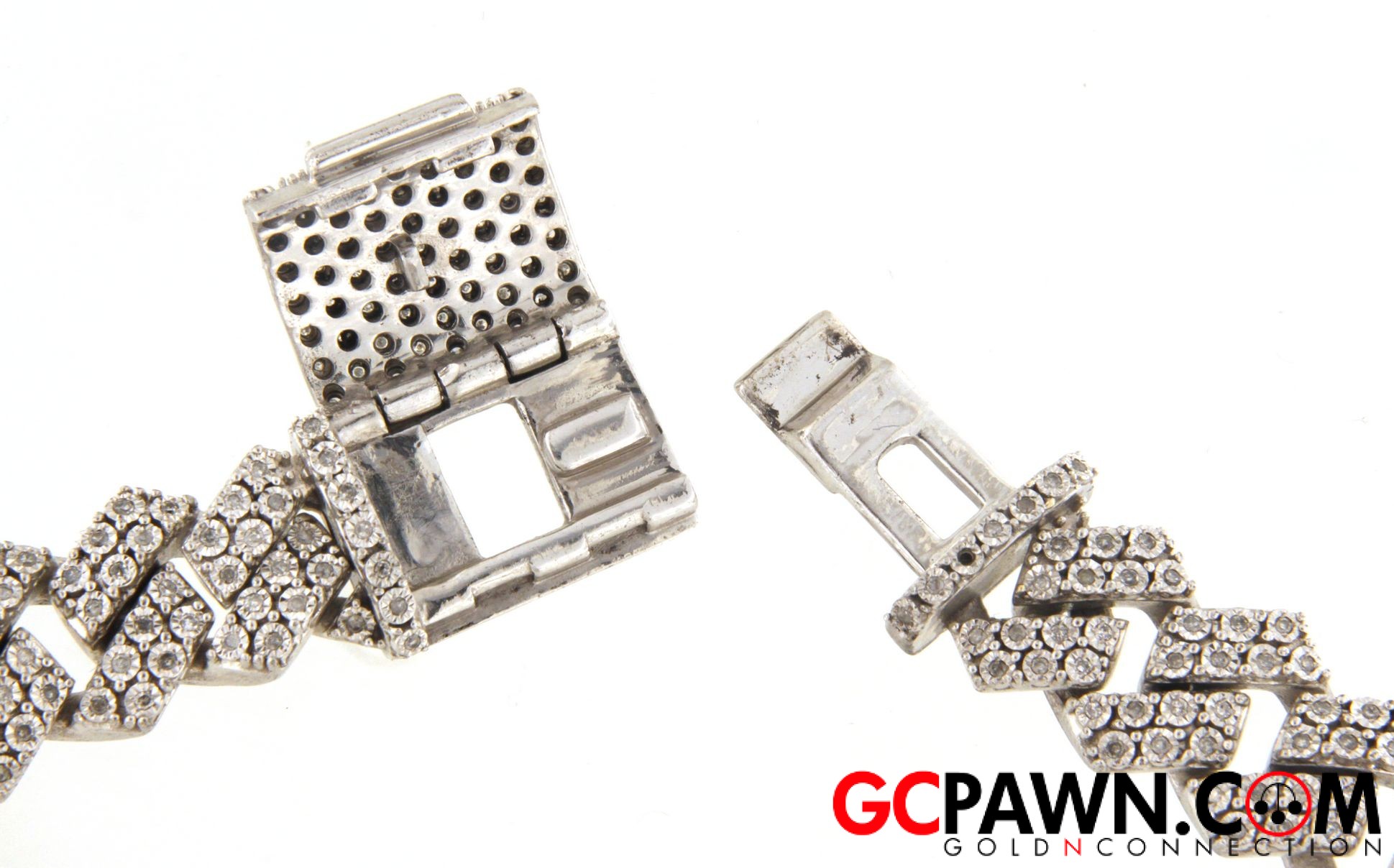 DADWANI .925 STERLING SILVER AND DIAMOND CUBAN LINK CHAIN | Property Room