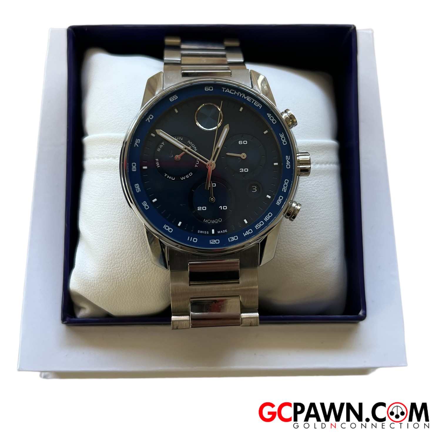 NICE MOVADO BOLD 42MM CHRONOGRAPH QUARTZ WRIST WATCH | Property Room