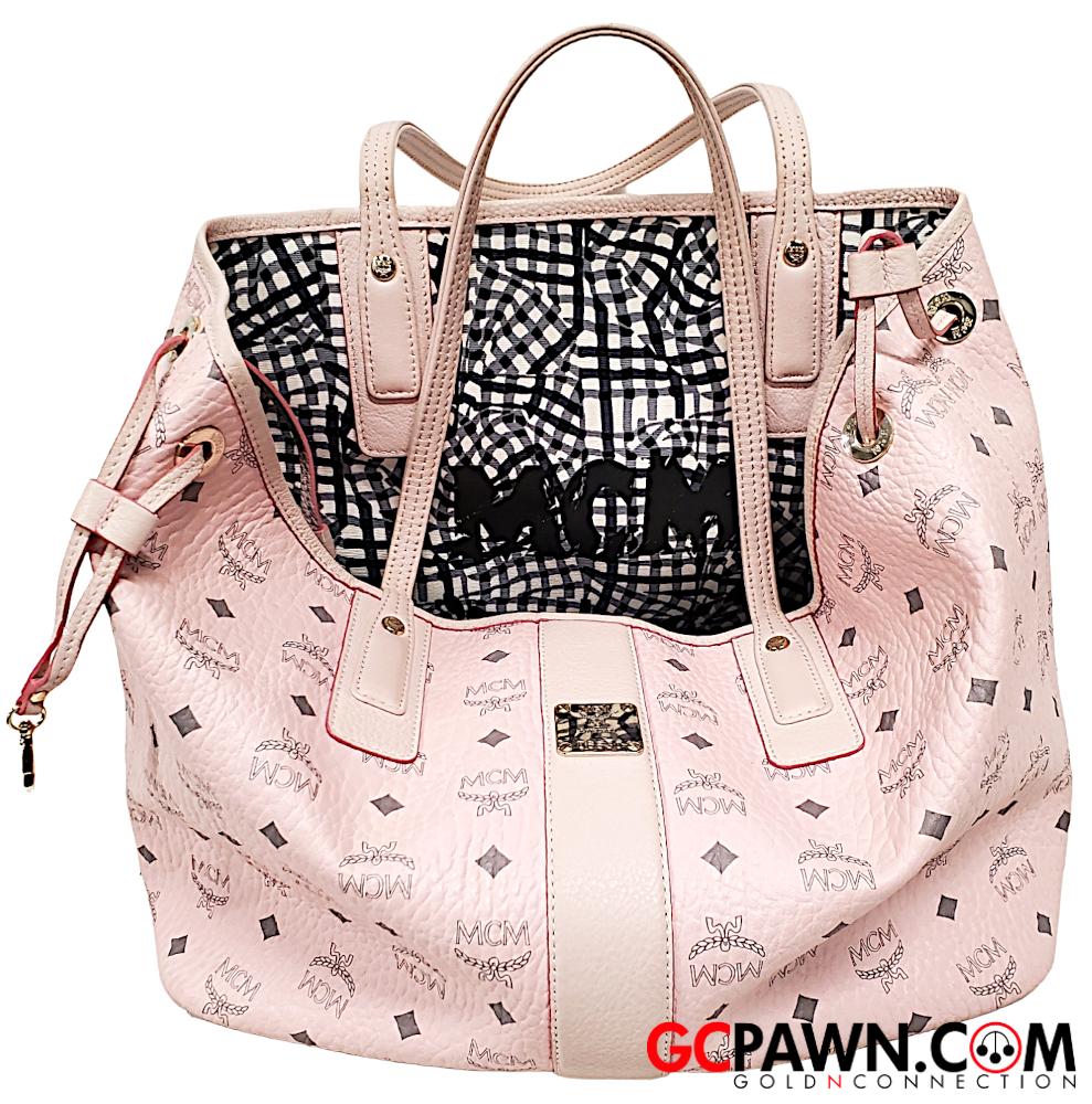 MCM VISETOS LIZ REVERSIBLE PINK SHOPPER TOTE BAG | Property Room