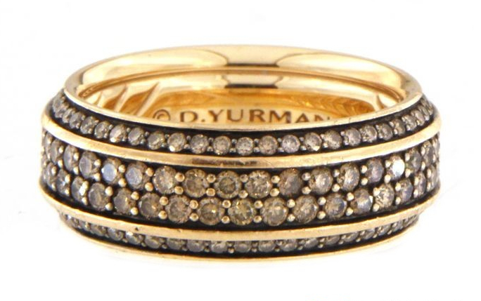 DAVID YURMAN 18KT ROSE GOLD AND CHOCOLATE DIAMOND STREAMLINE BEVELED ...