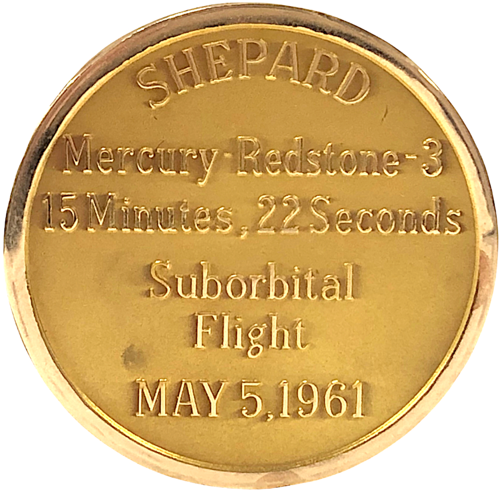 BEAUTIFUL ALAN SHEPARD MERCURY 3 COMMEMERATIVE 14K GOLD COIN | Property ...