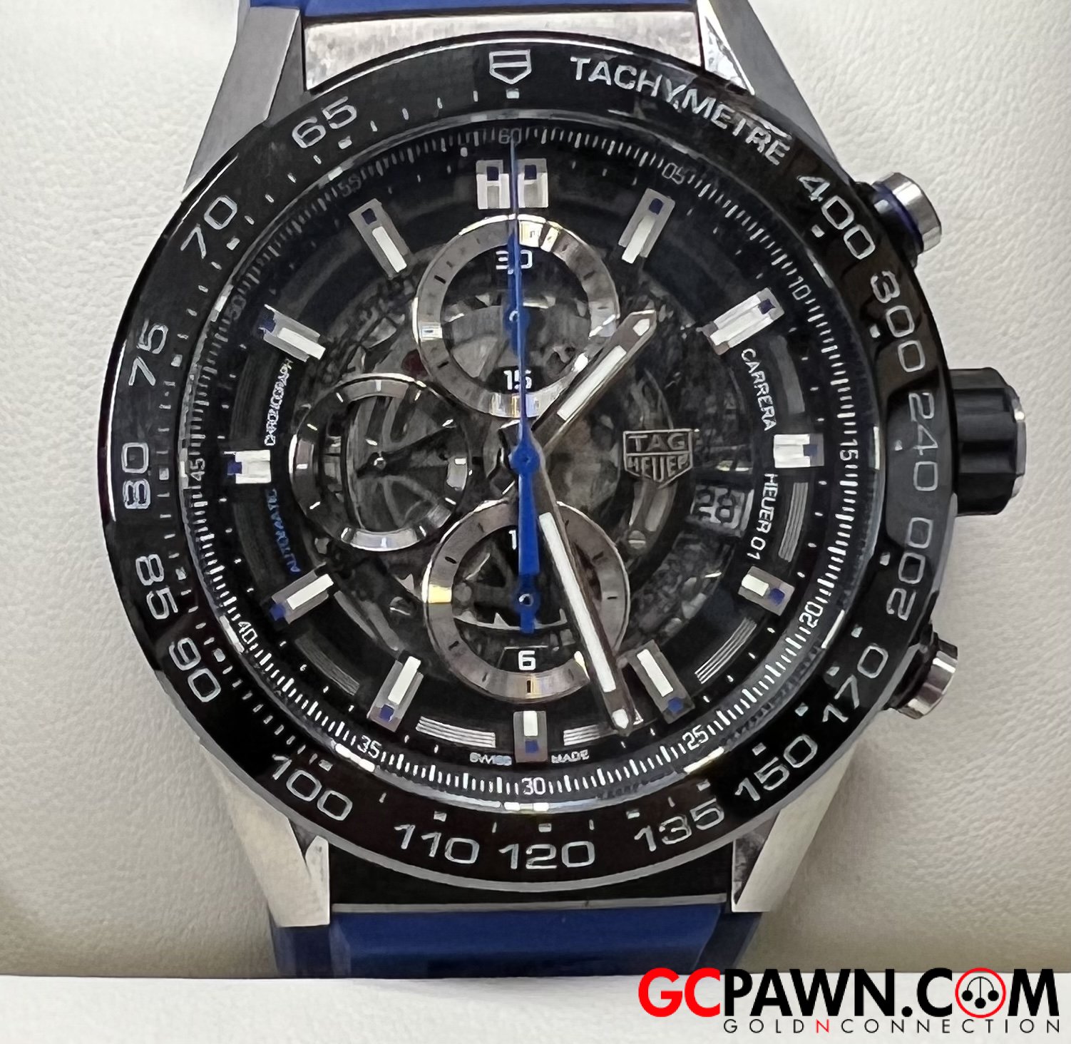 TAG HEUER CAR2A1T-0 CARRERA 01 BLUE TORCH AUTOMATIC WRIST WATCH ...