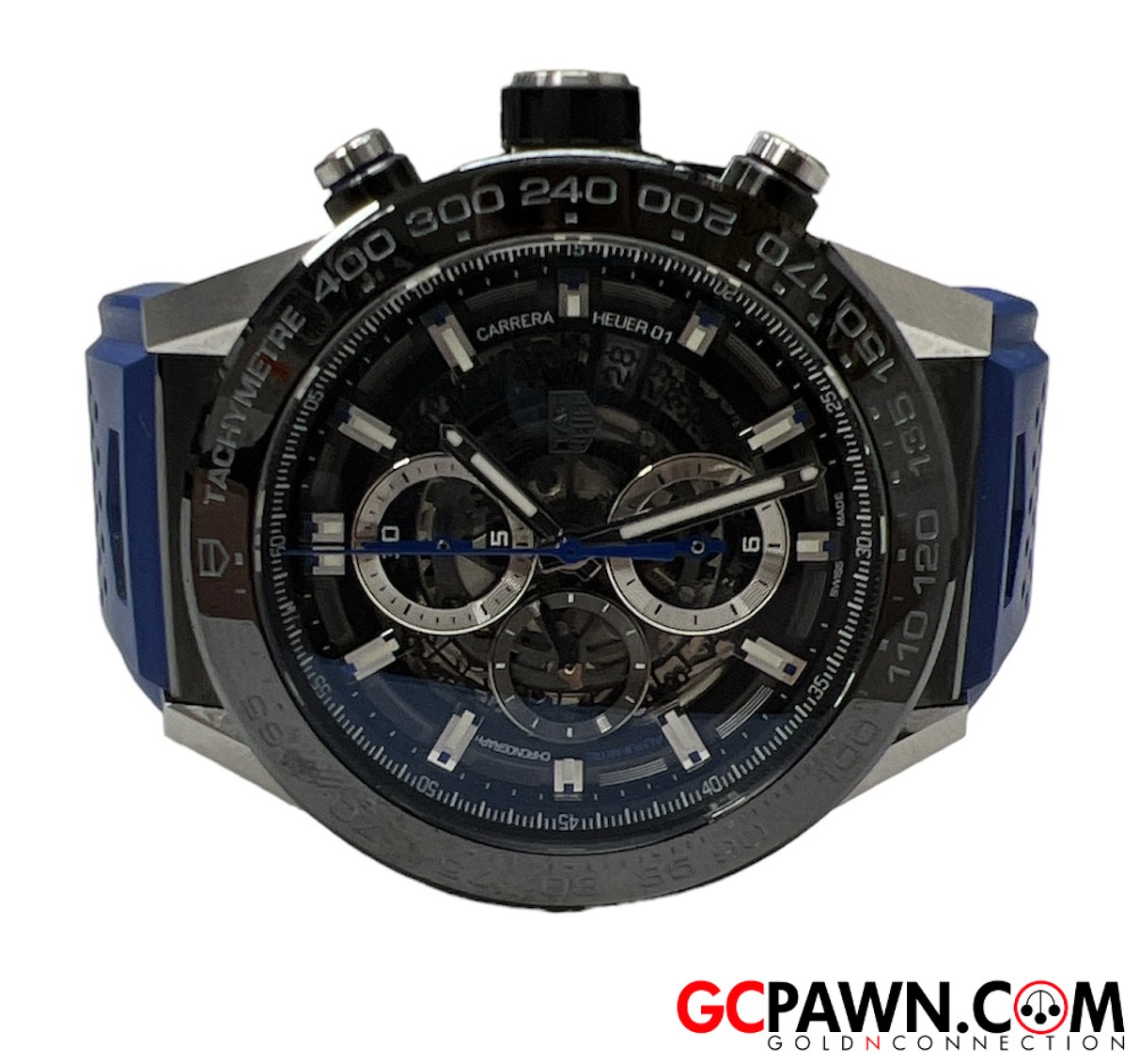 TAG HEUER CAR2A1T-0 CARRERA 01 BLUE TORCH AUTOMATIC WRIST WATCH ...