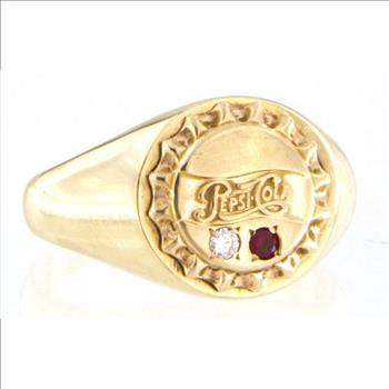 14KT YELLOW GOLD PEPSI COLA BOTTLE CAP FASHION RING | Property Room