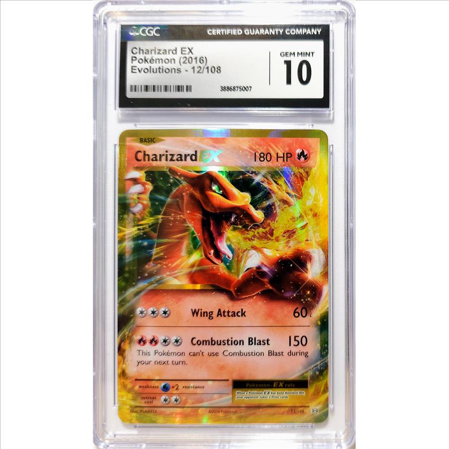 2016 Pokemon CHARIZARD EX #12 - Evolutions - ULTRA RARE - CGC GEM MINT ...