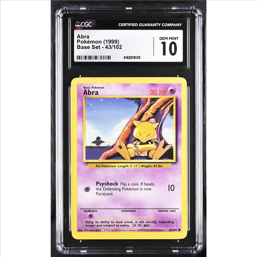 Pokemon 1999 Base Set - ABRA #43 - CGC GEM MINT 10 | Property Room
