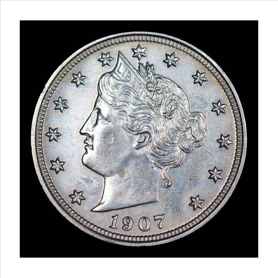 1907 Proof Liberty V Nickel 5c - Brilliant Uncirculated - Pretty Coin ...
