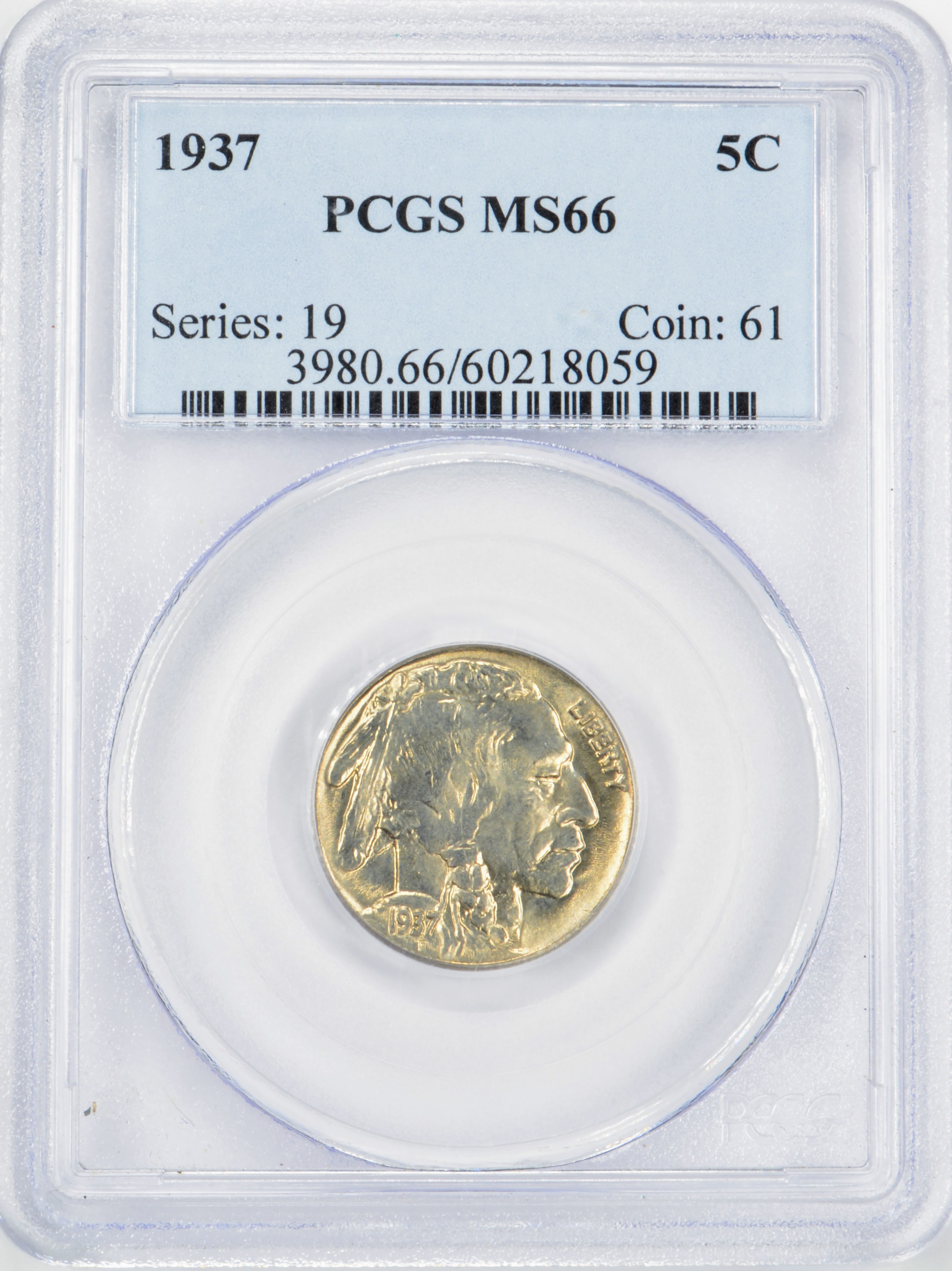 1937-P Buffalo Nickel 5c - PCGS MS66 | Property Room