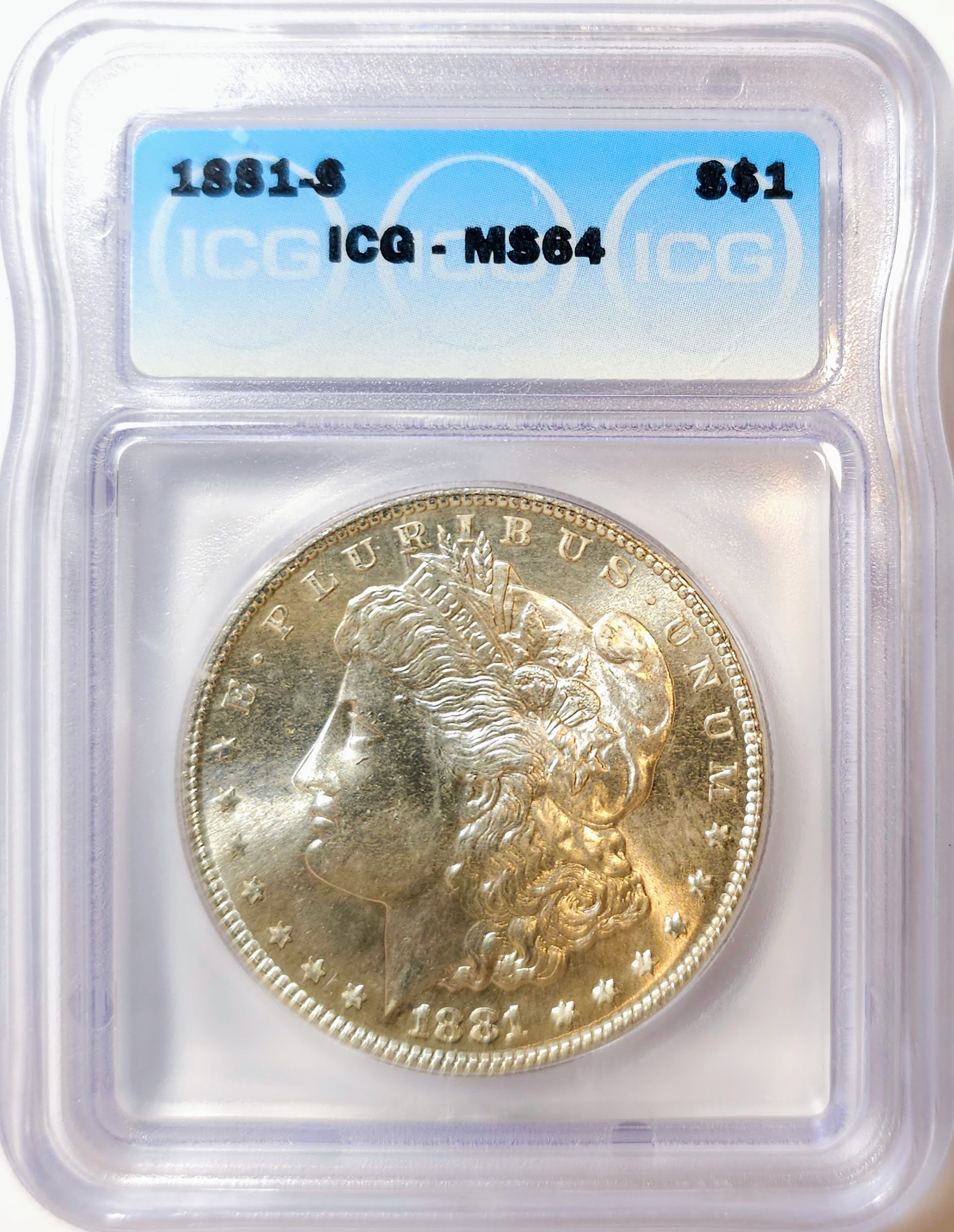 1881-S Morgan Dollar $1 - ICG MS64 - PCGS Price Guide $135.00 - Looks ...