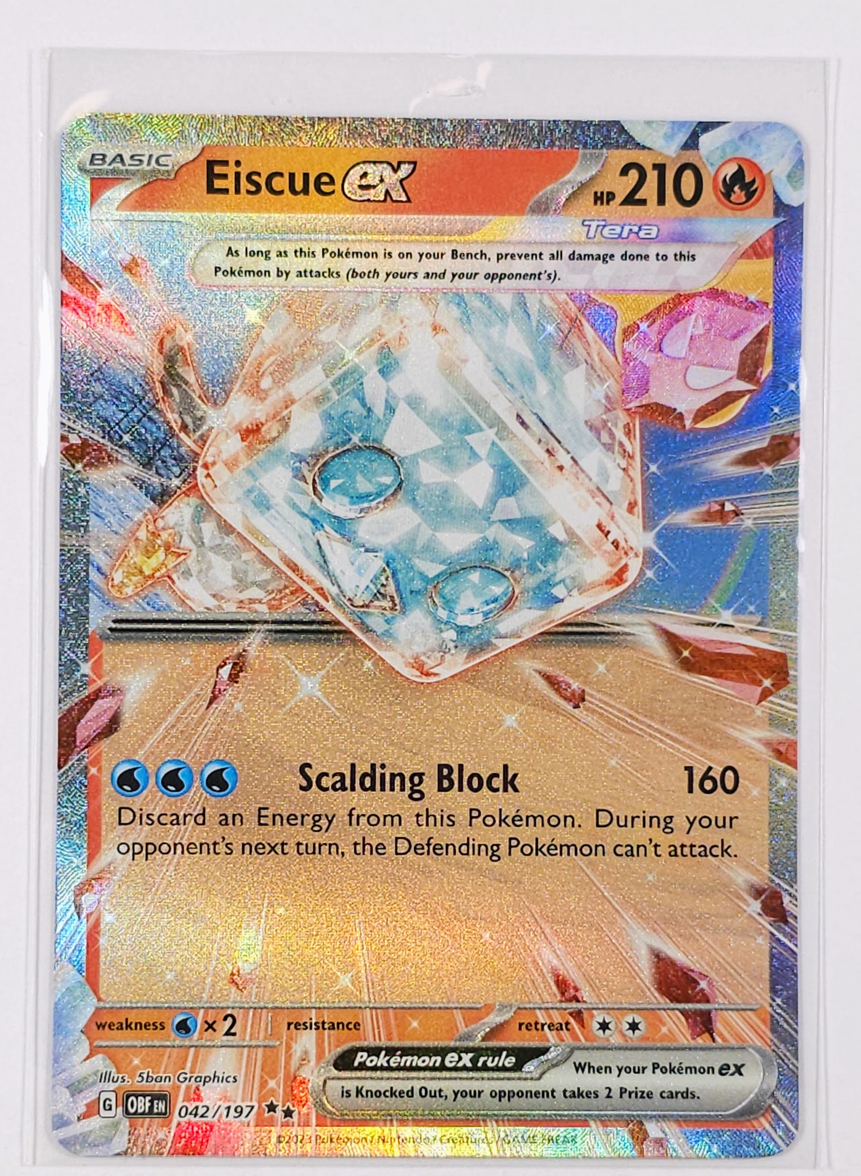 Pokemon EISCUE EX #42 - Obsidian Flames - HOLO DOUBLE RARE | Property Room