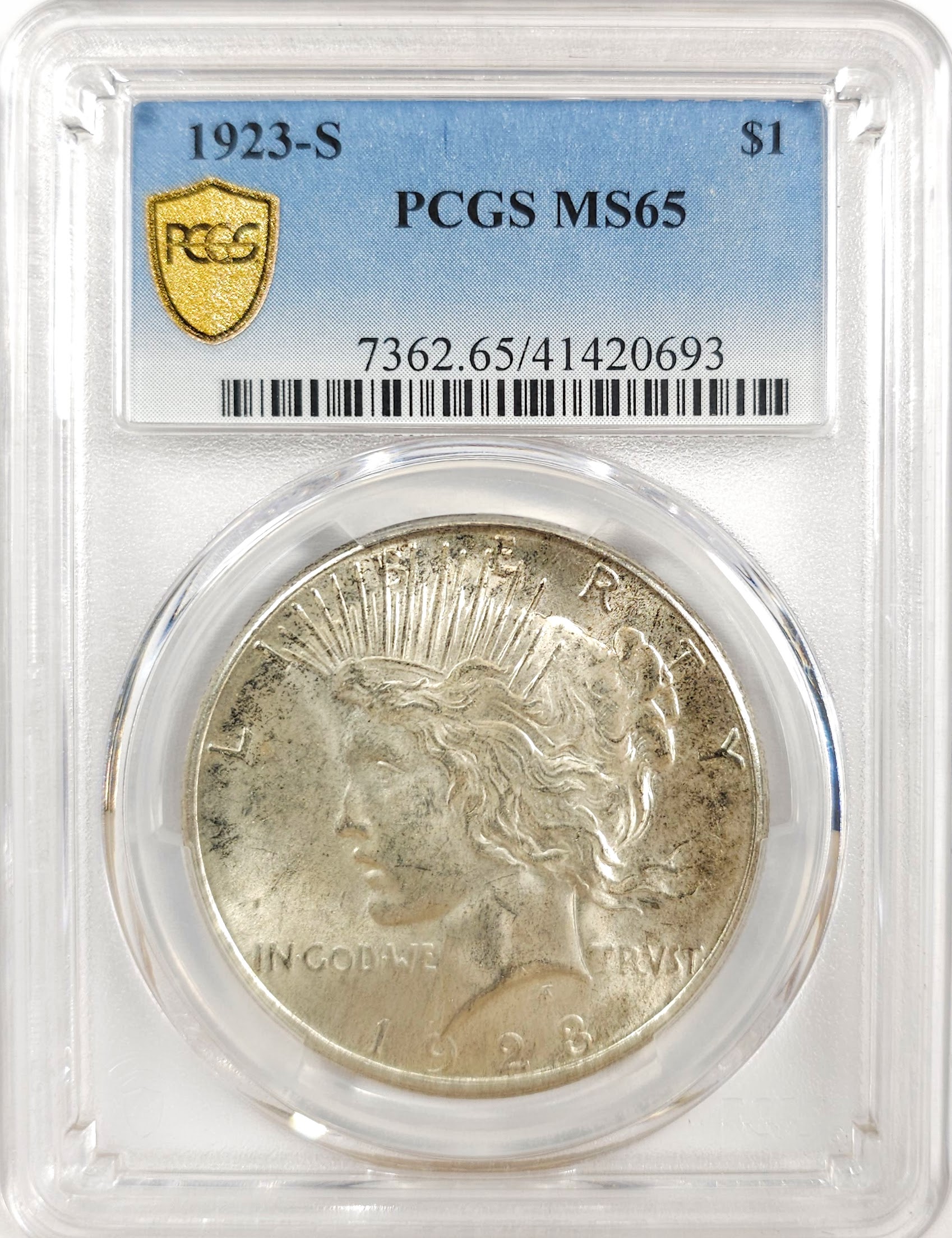 1923-S Peace Silver Dollar $1 - PCGS MS65 - Key Date! PCGS Price Guide ...