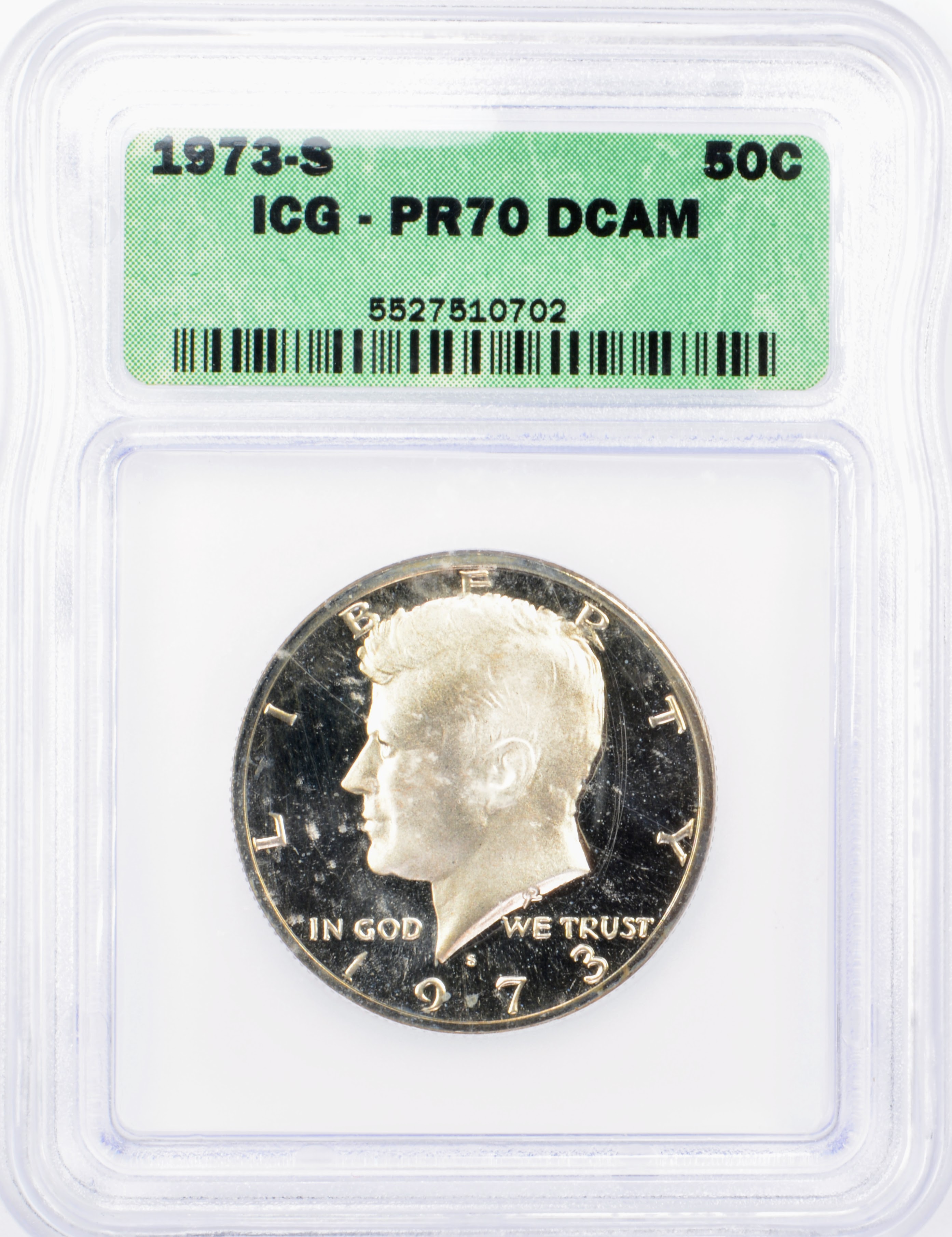 1973-S Proof Kennedy Half Dollar 50c - ICG PR70 DCAM - DEEP CAMEO - OLD ...