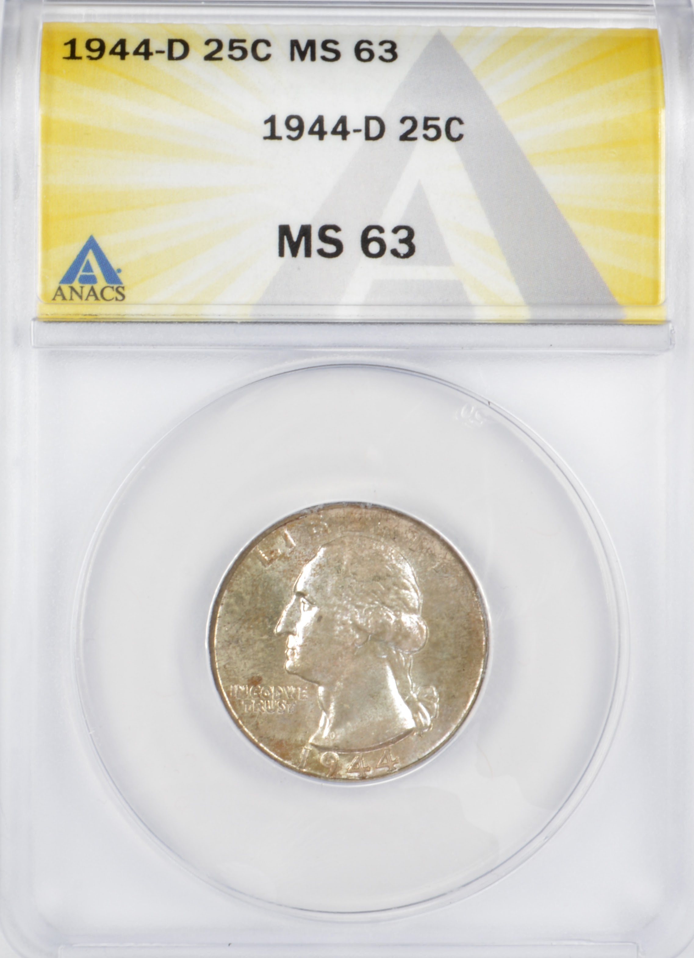 1944-D Washington Quarter 25c - ANACS MS63 | Property Room