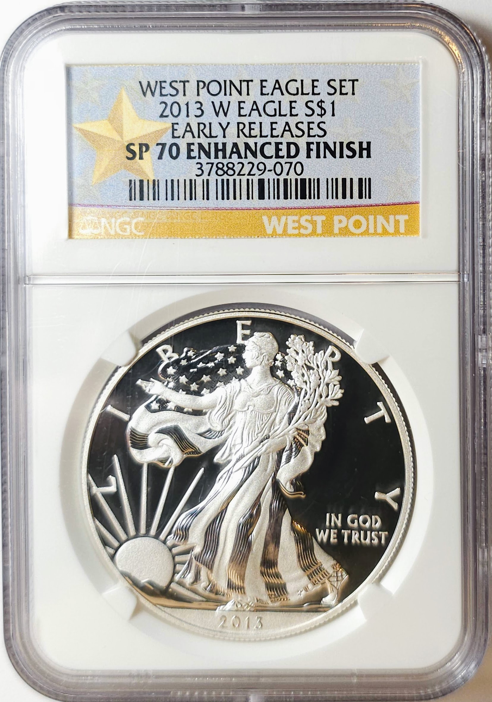 2013-W West Point American Eagle Early Release ENHANCED $1 - NGC SP70 ...