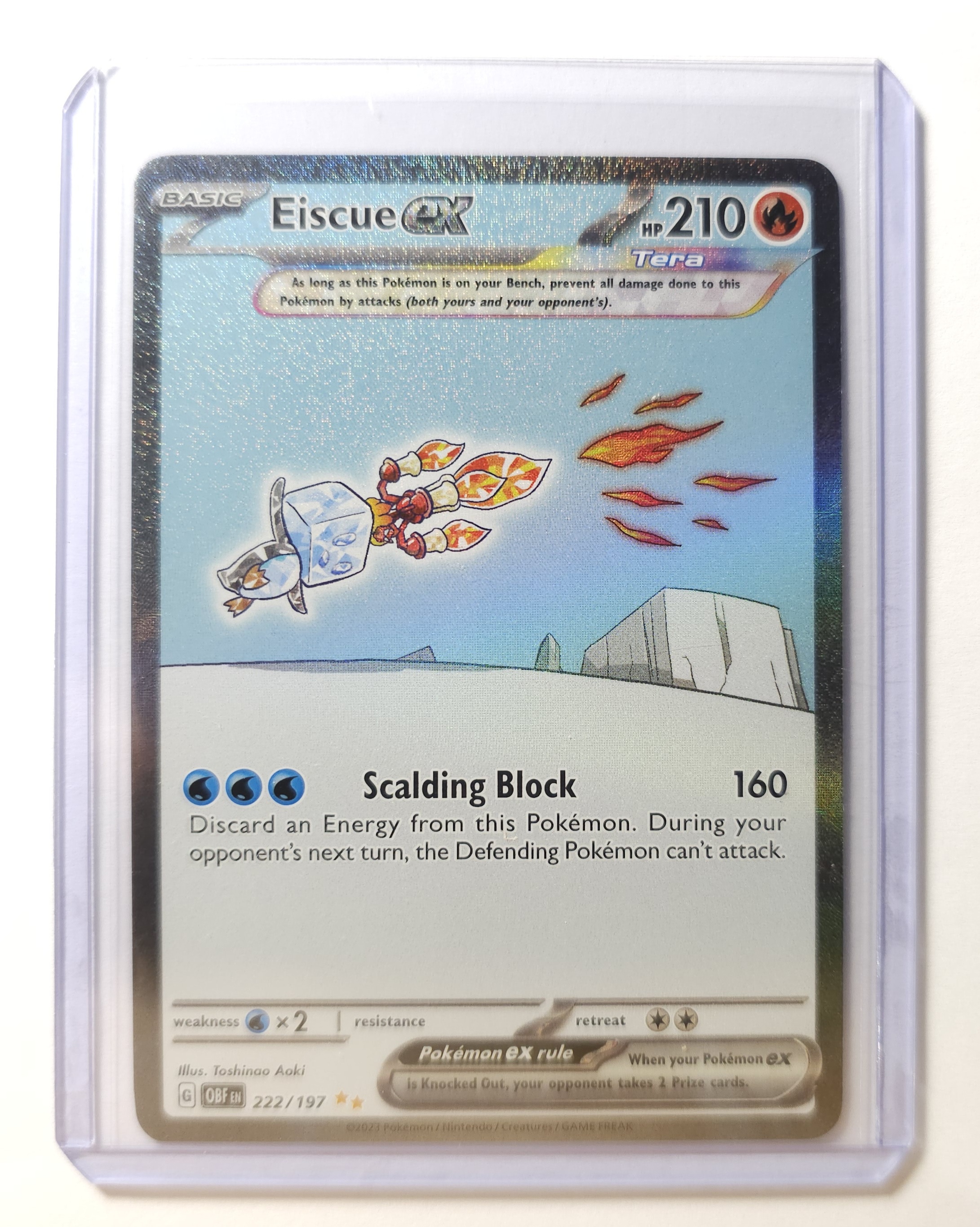 2023 Pokemon EISCUE EX #222 Obsidian Flames DOUBLE RARE FULL ART ...
