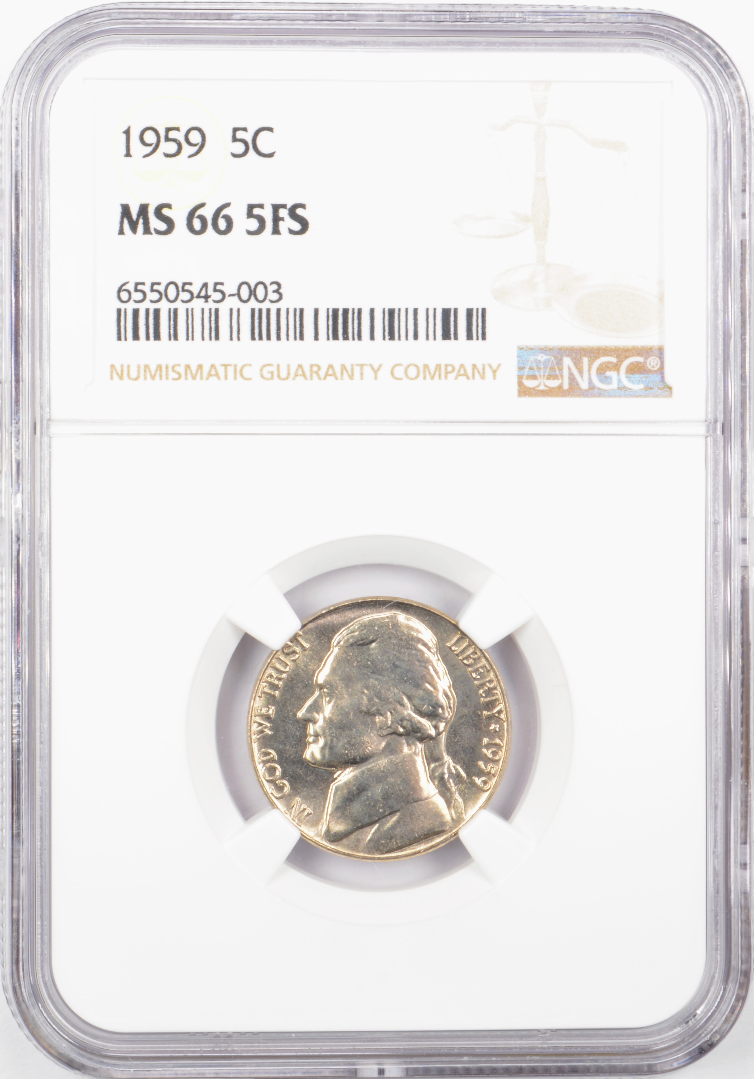 1959 Jefferson Nickel 5c - NGC MS66 5FS - FULL STEPS!! NGC Price Guide ...