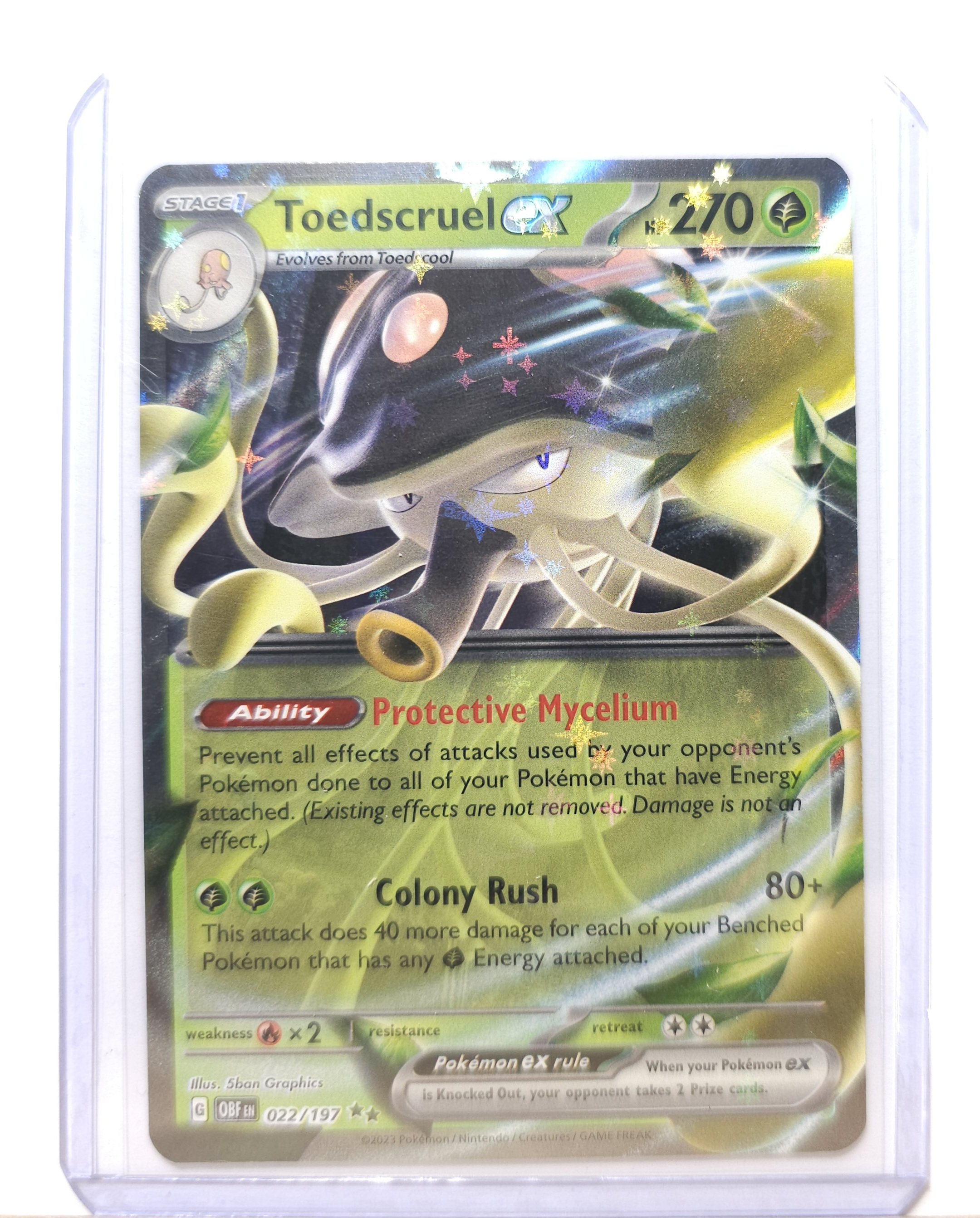 2023 Pokemon TOEDSCRUEL EX #22 Obsidian Flames DOUBLE RARE | Property Room