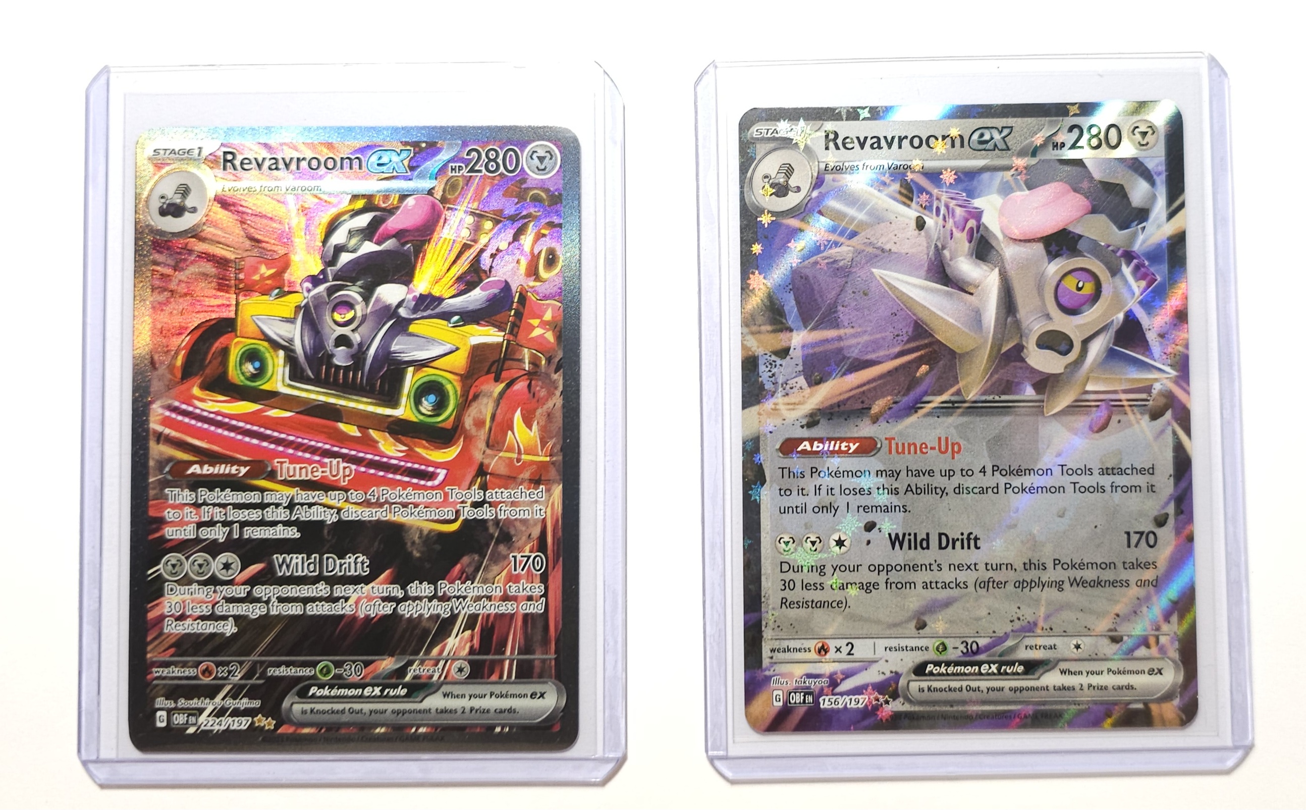 2023 Pokemon REVAVROOM EX #224 & REVAVROOM EX #156 Obsidian Flames ...