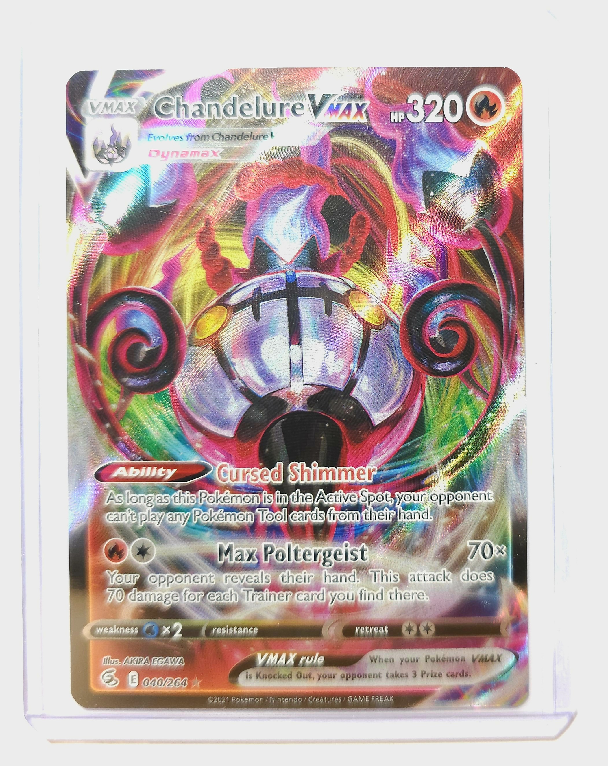 2021 Pokemon CHANDELURE VMAX #40 Fusion Strike FULL ILLUSTRATION ART ...