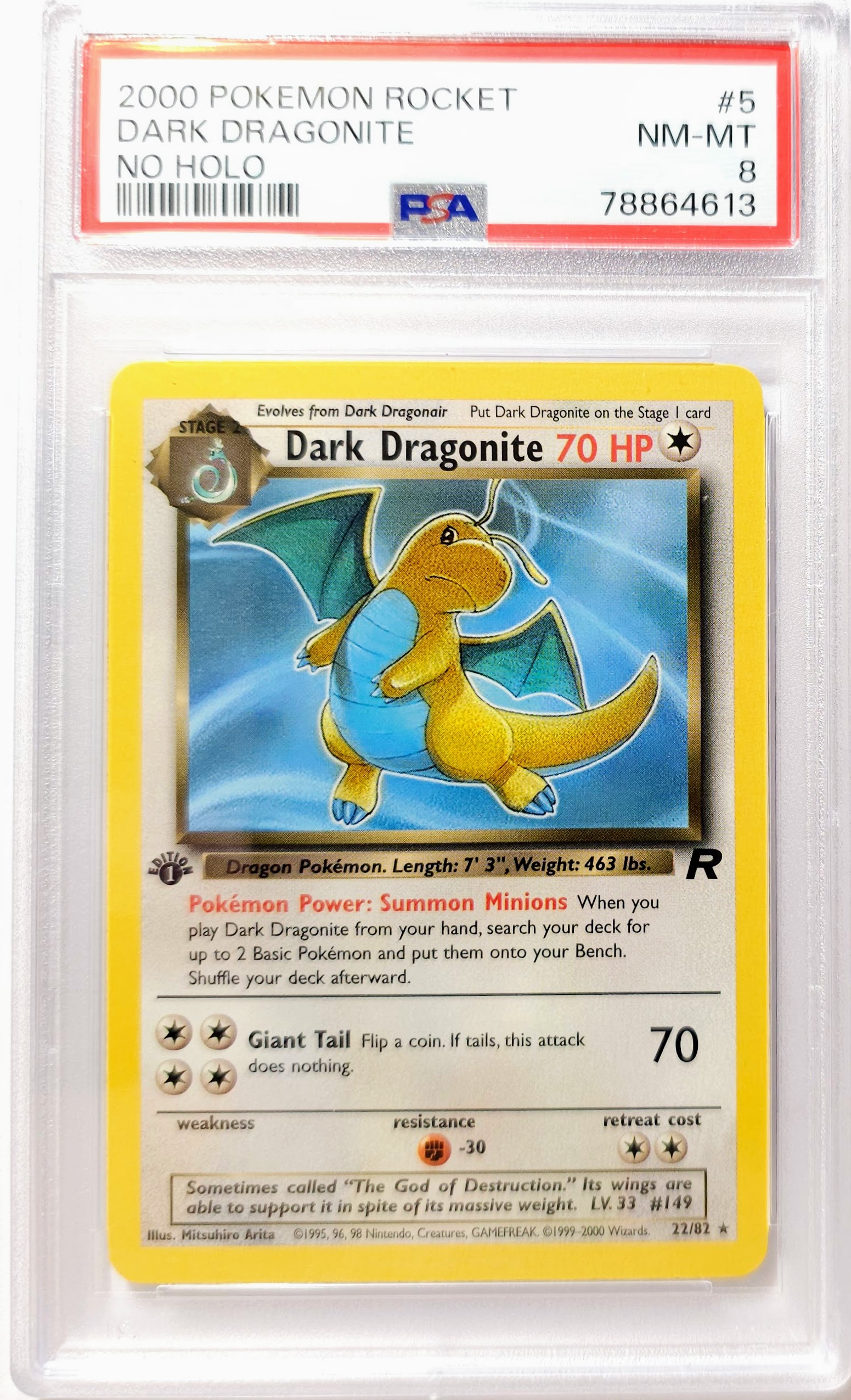 2000 Pokemon DARK DRAGONITE #22 - Pokemon Rocket - 1ST EDITION NO HOLO ...