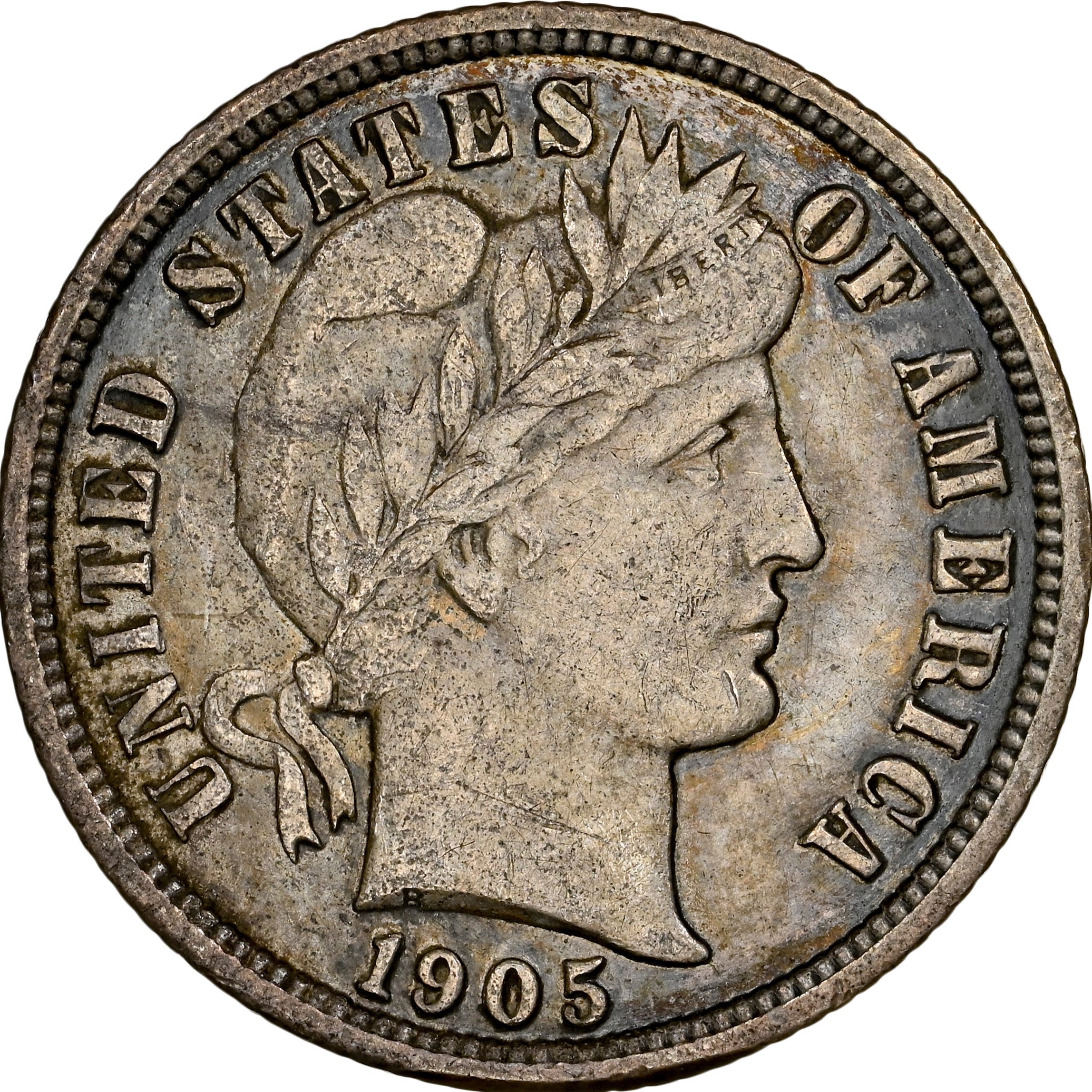 1905-O MICRO O Barber Dime 10c - Almost Uncirculated - Greysheet ...