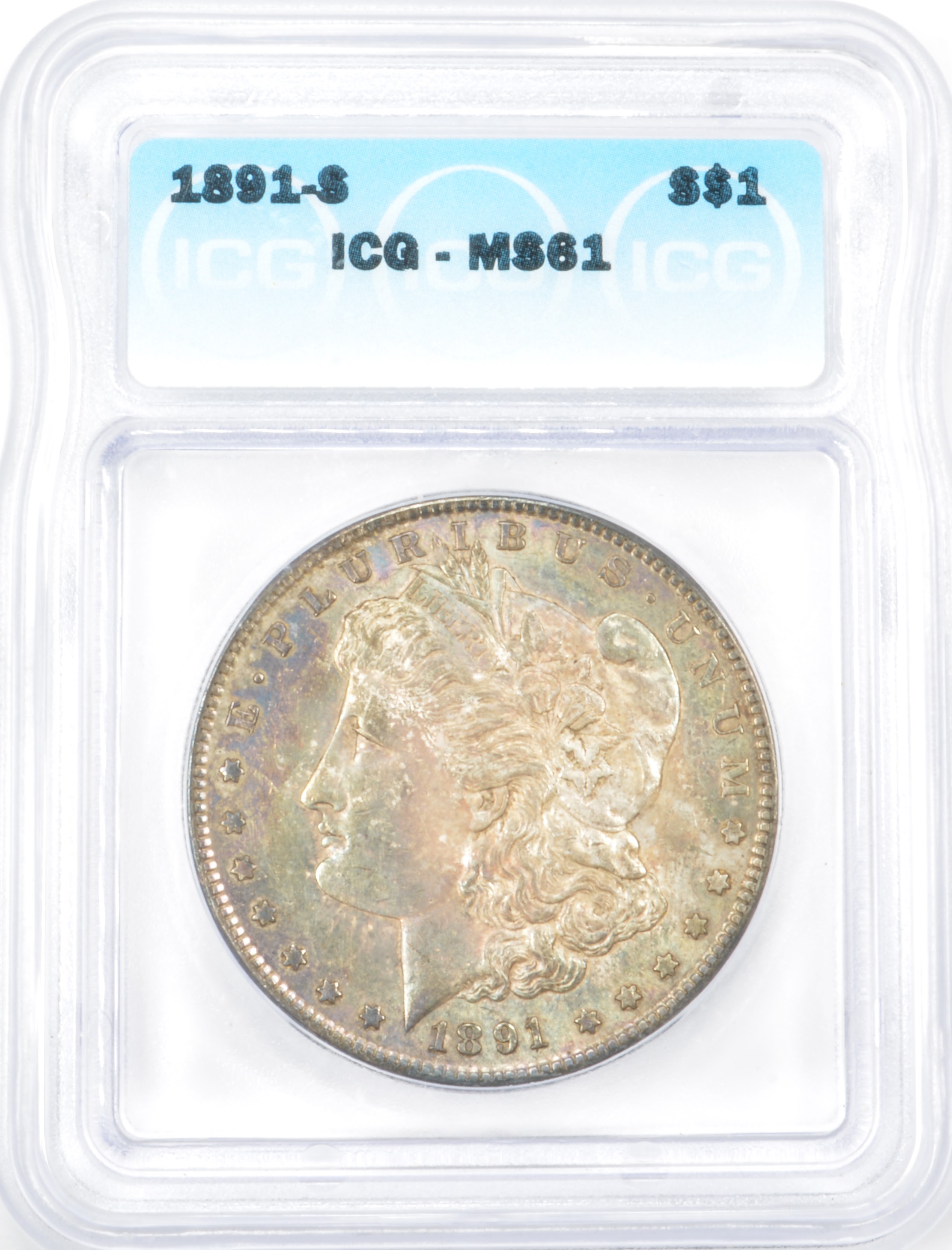 1891-S Morgan Dollar $1 - ICG MS61 - Beautiful RARE Toning!! High Redbook! | Property Room