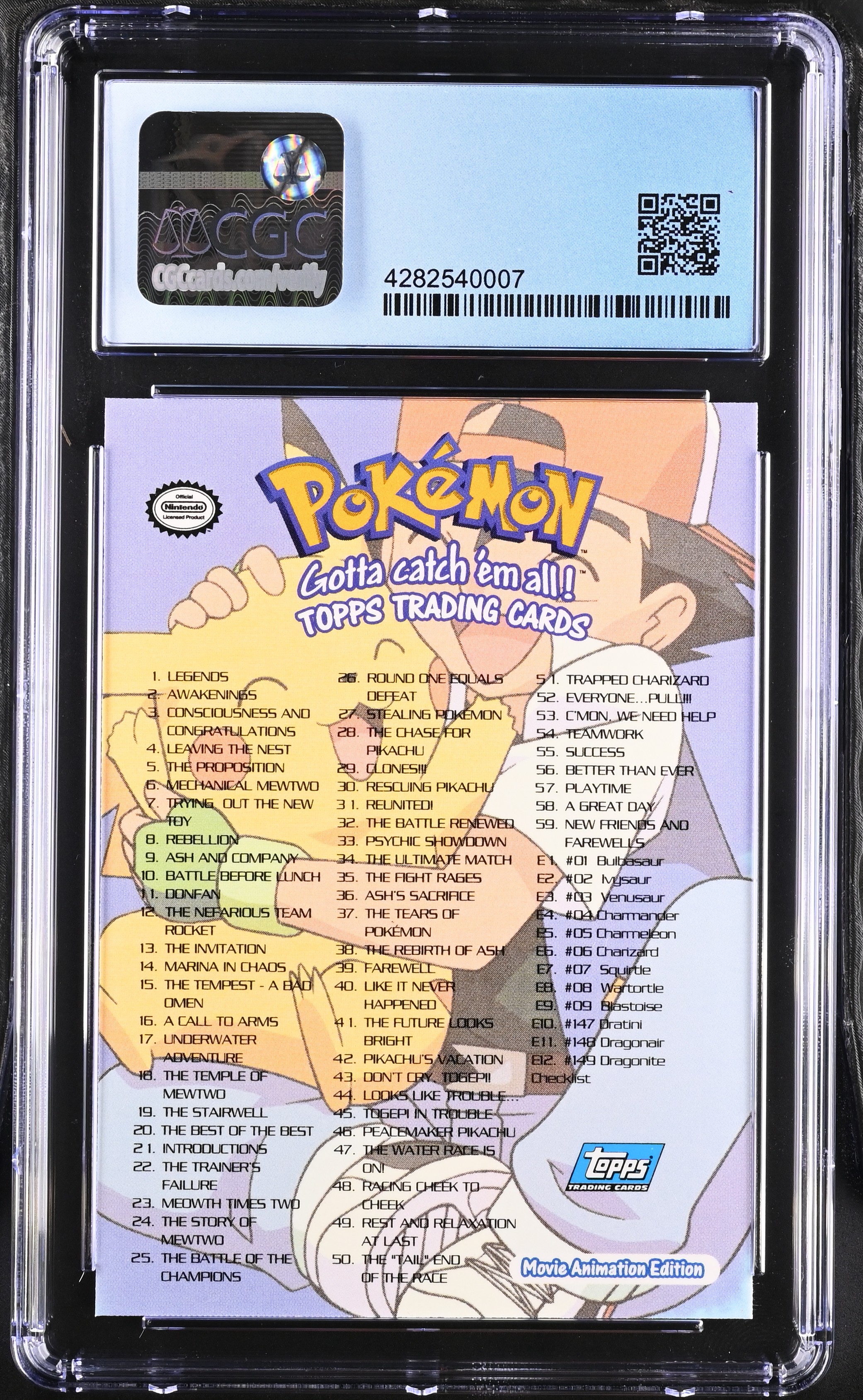 1999 Pokemon Topps CHECKLIST - Pokemon the First Movie - FIRST PRINT ...