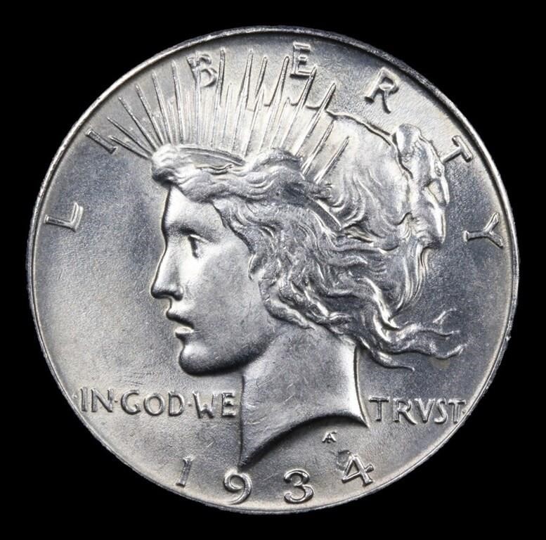1934 Peace Silver Dollar $1 - Choice Uncirculated - Better Date ...