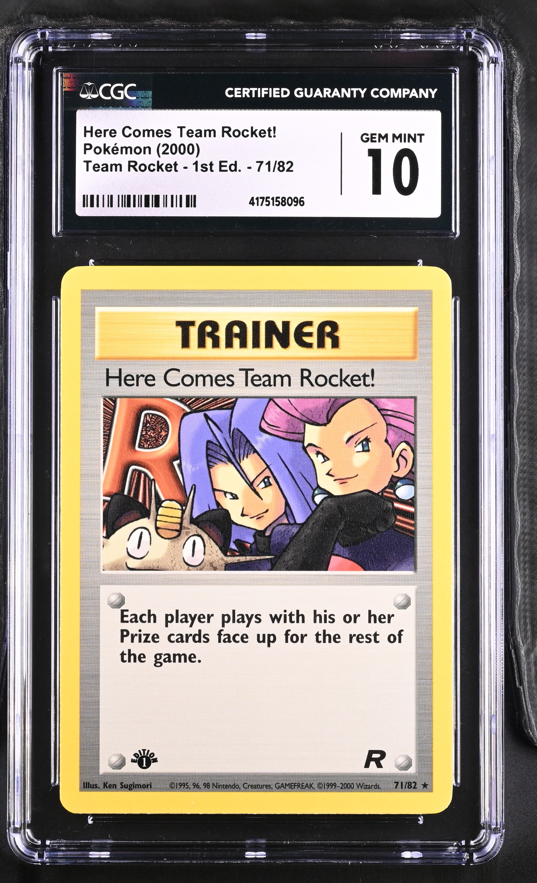 2000 Pokemon HERE COMES TEAM ROCKET #71 - Team Rocket 1ST EDITION RARE - CGC GEM MINT 10 - LOW ...