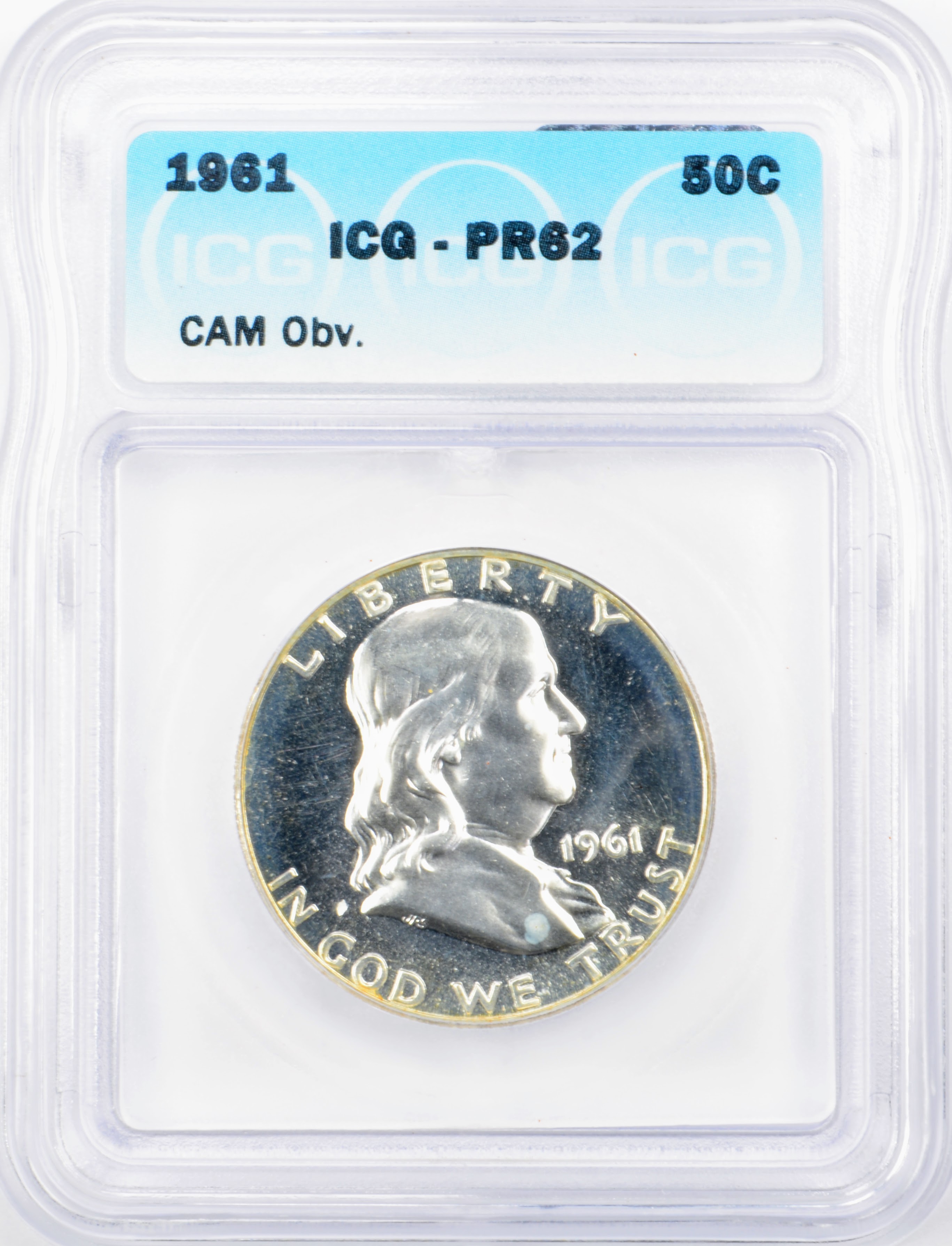 1961 Proof Franklin Half Dollar 50c - ICG PR62 CAMEO OBV | Property Room