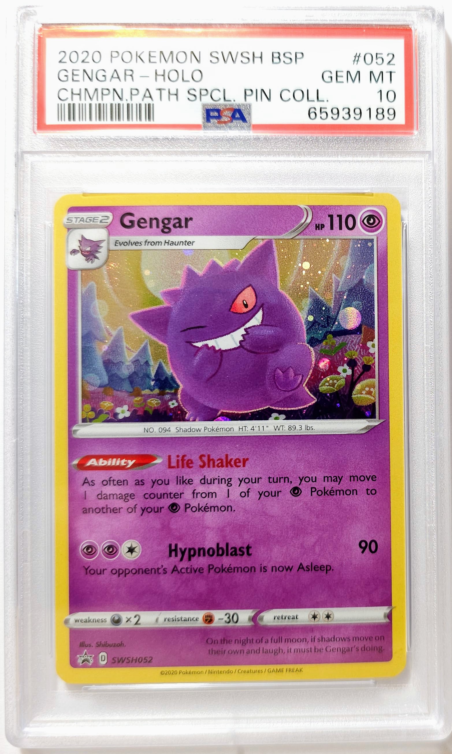 2020 Pokemon GENGAR #52 - SWSH Black Star Promo - PSA GEM MINT 10 ...