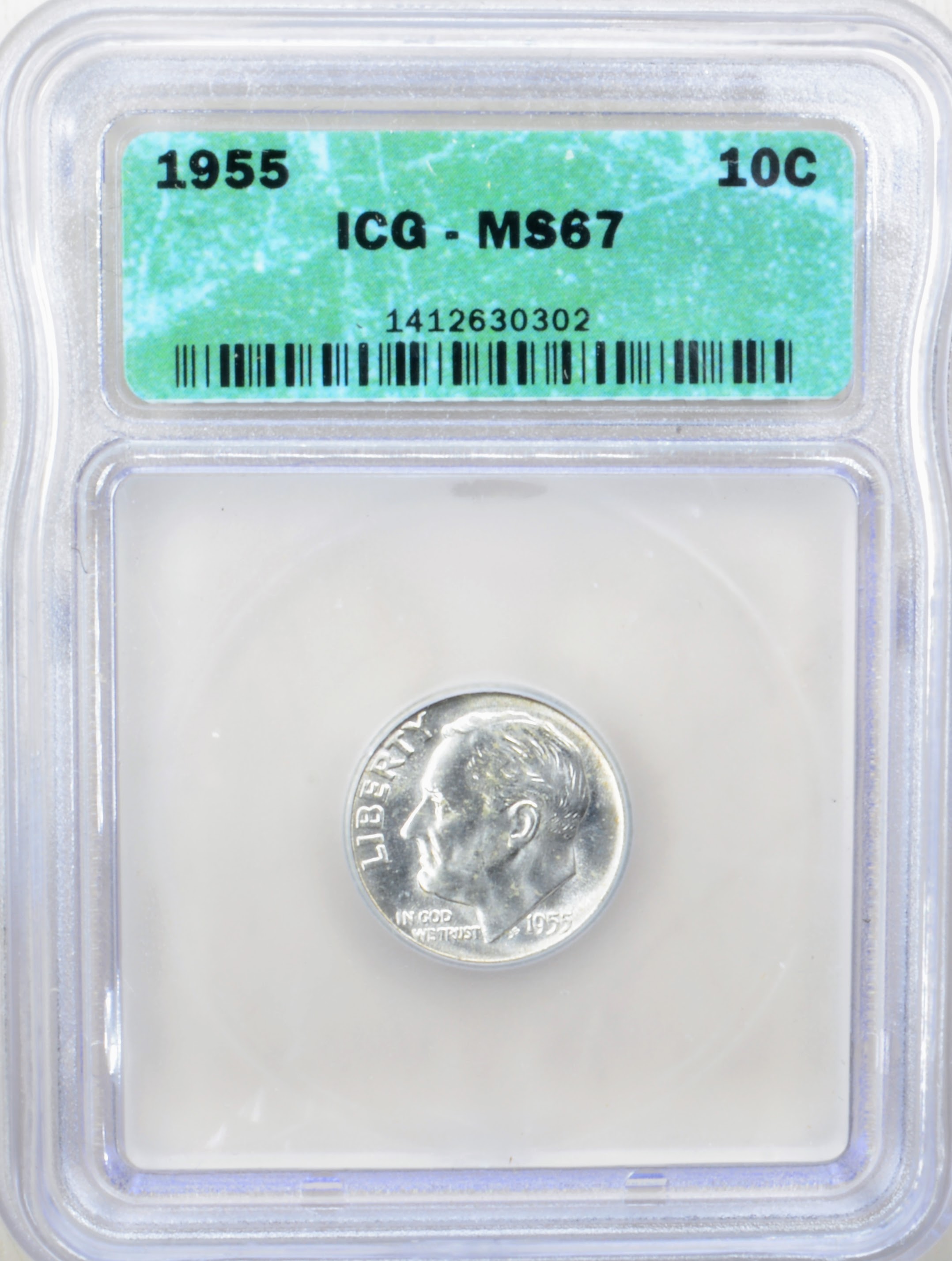 1955 Roosevelt Dime 10c - ICG MS67 - Greysheet (Wholesale Price) is $55 ...