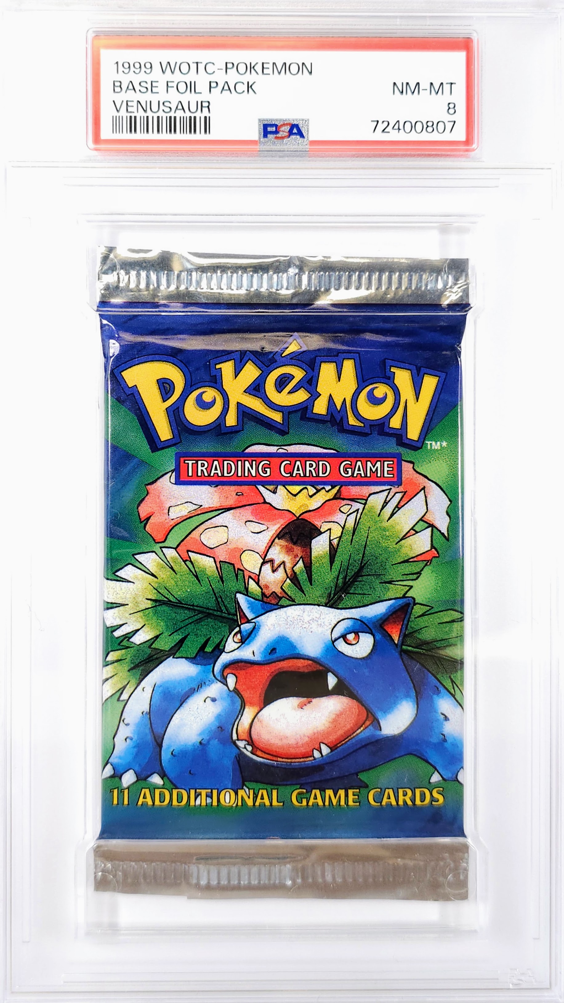 Pokemon 1999 WOTC Base Set Booster Pack - Venusaur Artwork - PSA 8 MINT ...