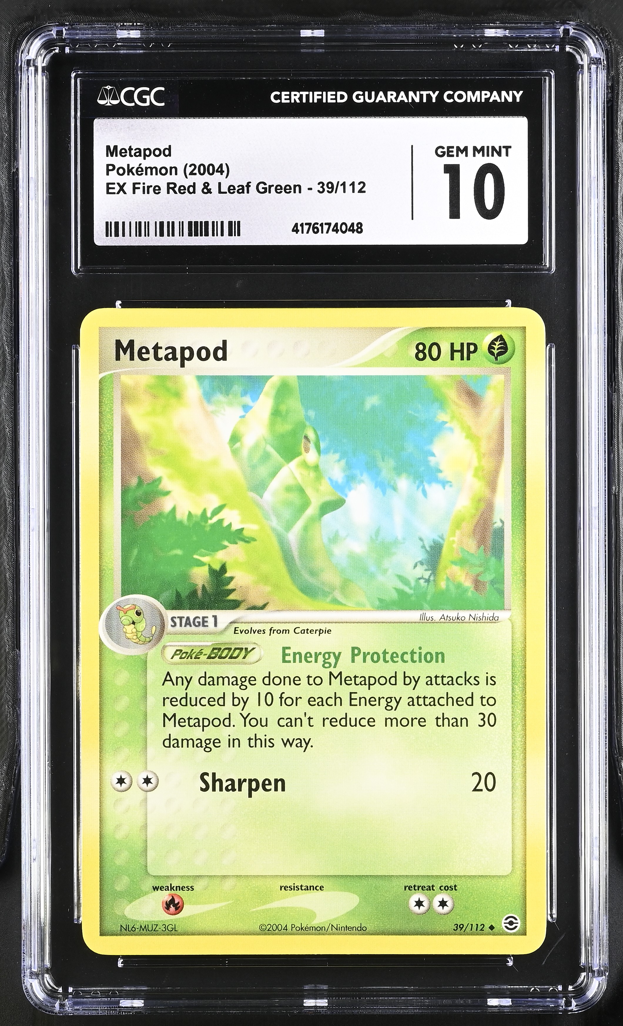 2004 Pokemon METAPOD #39 - EX Fire Red & Leaf Green - CGC GEM MINT 10 ...