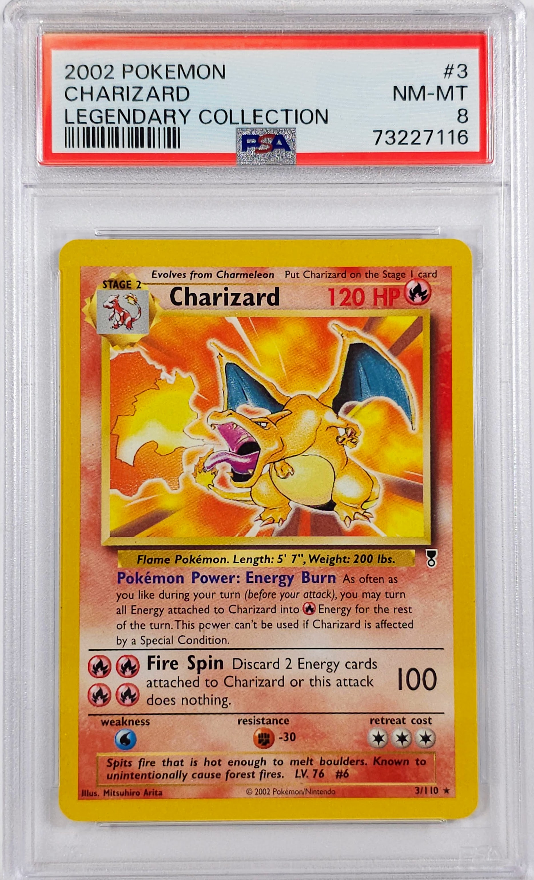 2002 Pokemon Legendary Collection CHARIZARD #3 - PSA MINT 8 - PSA Price ...