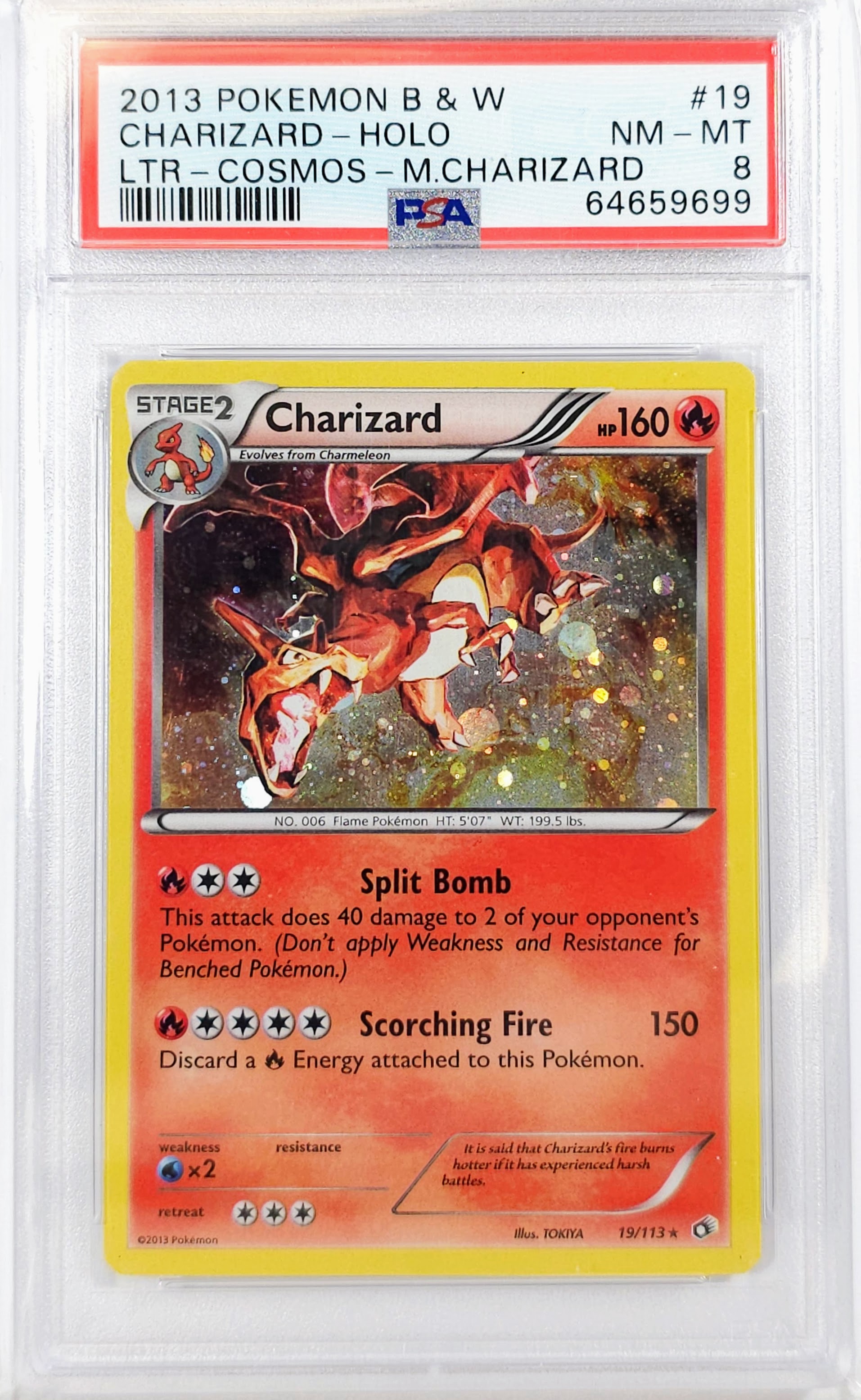 2013 Pokemon Ledendary Treasures CHARIZARD #19 Cosmos Mega Charizard ...