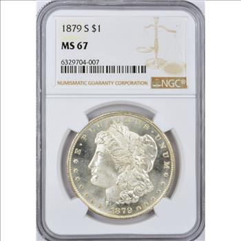 1879-S Morgan Silver Dollar $1 - NGC MS67 - Looks PL - Absolutely ...