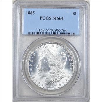 1885-P Morgan Silver Dollar $1 - PCGS MS64 - Beautiful! | Property Room
