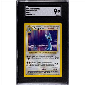 1999 Pokemon DRAGONAIR #18 SHADOWLESS RARE - Base Set - SGC 9 LOW POP 3 ...