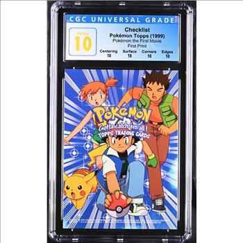 1999 Pokemon Topps CHECKLIST - Pokemon the First Movie - FIRST PRINT - CGC PERFECT 10 - TOP POP ...