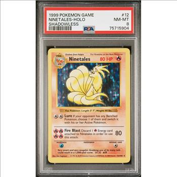 1999 Pokemon Base Set - Ninetales #12 - HOLO SHADOWLESS - PSA 8 - PSA ...
