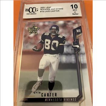 2001 Leaf Rookies And Stars #16 Cris Carter BECKETT BCCG MINT 10 ...