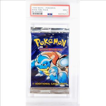 Pokemon 1999 WOTC Base Set Booster Pack - Blastoise Artwork - PSA 9 MINT - RARE! | Property Room
