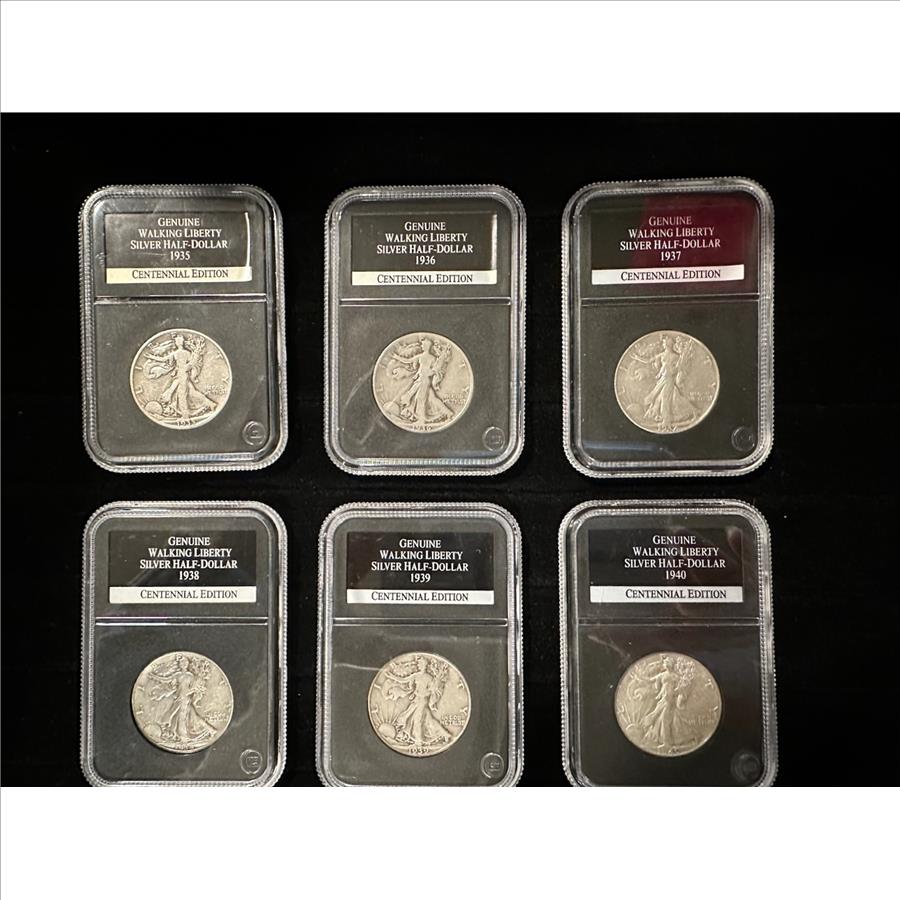 Walking Liberty Coins 1935, 36, 37-D, 1938 to 43-P, 44-D, 1945 to 47-P ...