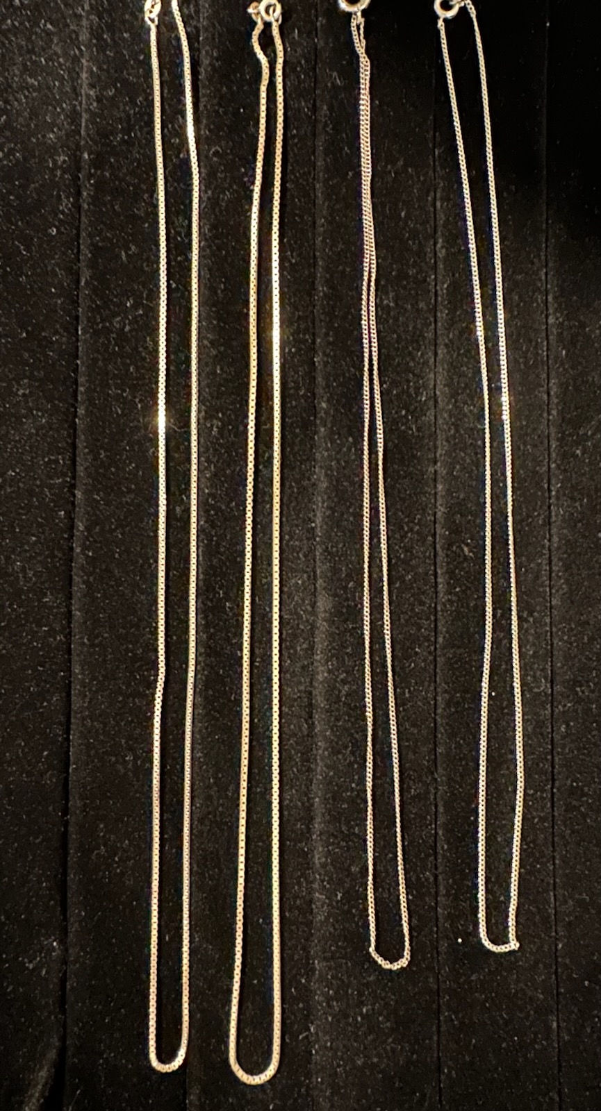 4 pc lot Sterling Silver Chains (2) 20" and (2) 18" | Property Room