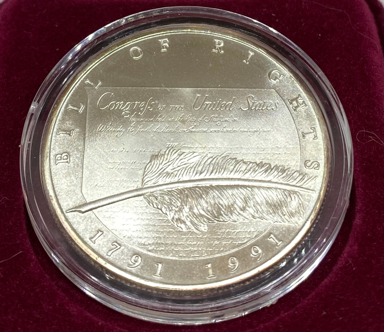 1991 Chrysler Bill of Rights Silver Coin 1 oz silver | Property Room