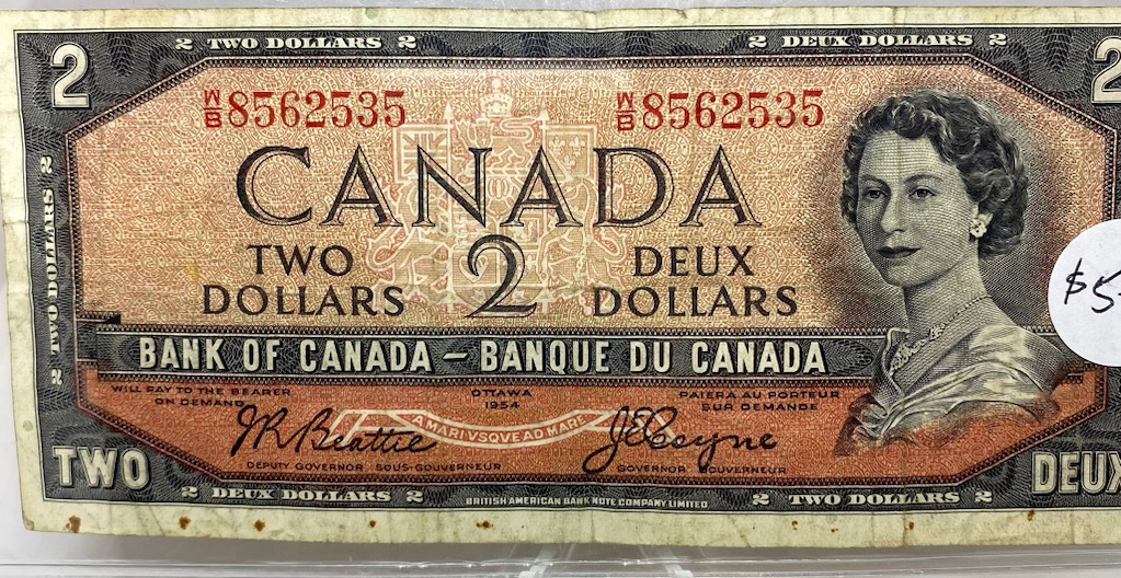 1954 Canadian 2 dollar Bank Note | Property Room