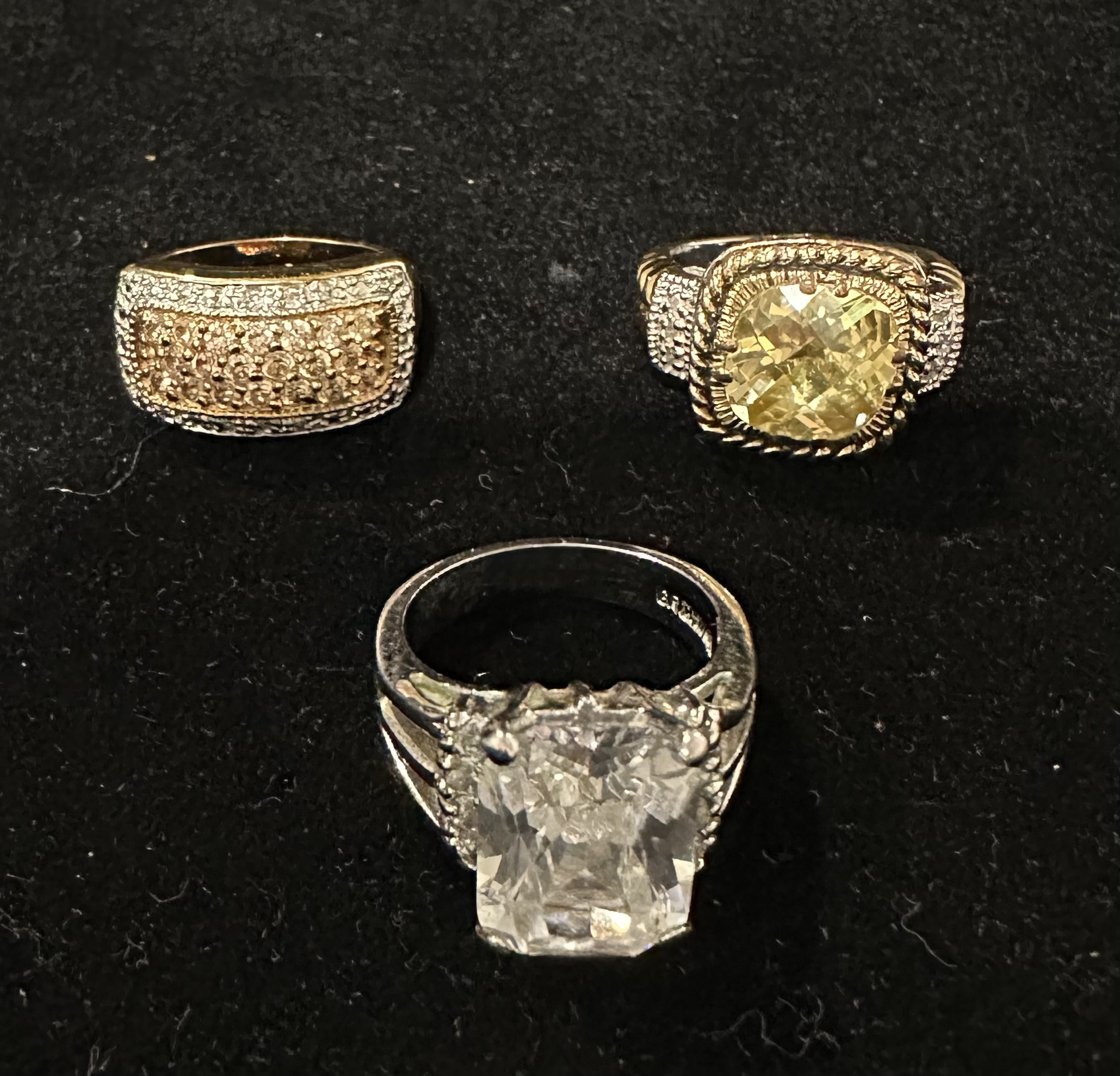 3 pc Lot Fashion Rings various sizes | Property Room