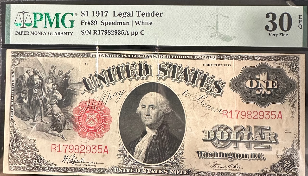 1917 US $1 Large Note Legal Tender | Property Room